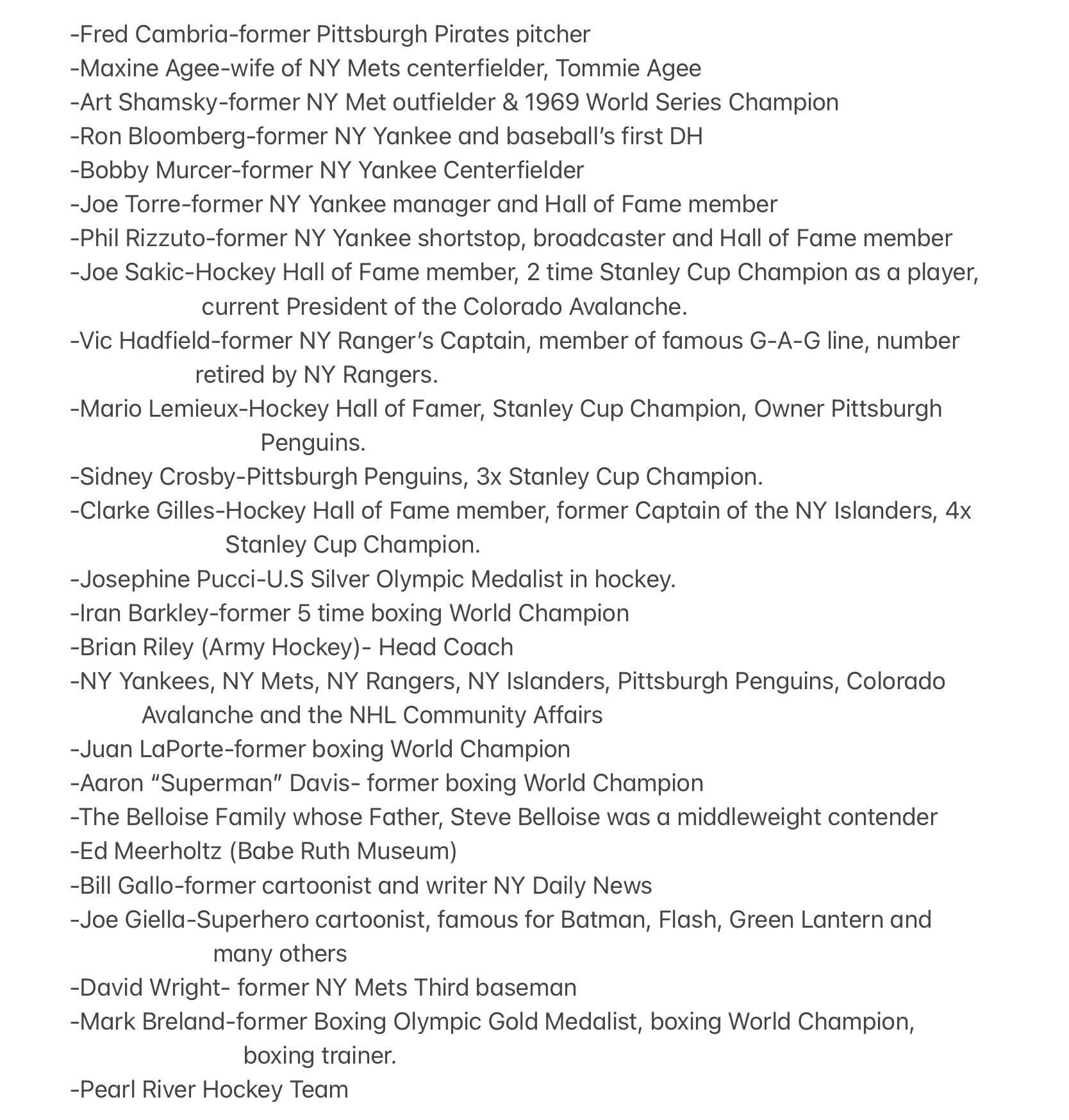sponsors – FRIENDS OF JOE PENNISI